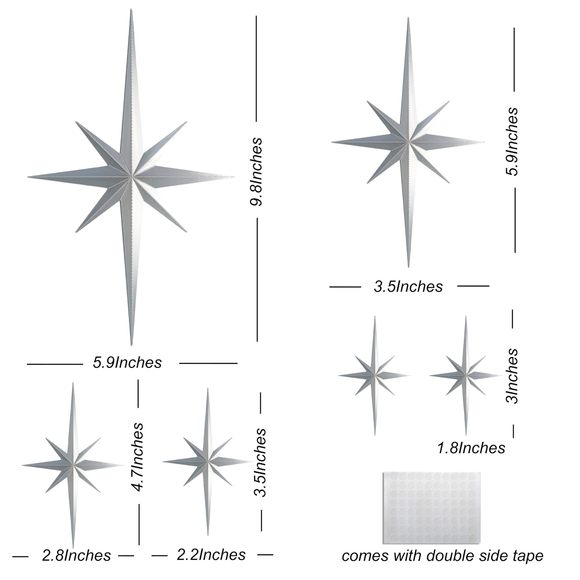 Stylor | Wall Decor | Mid Century Modern Decor Mcm Retro 3d Star Art ...